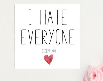I Hate You Card | Etsy