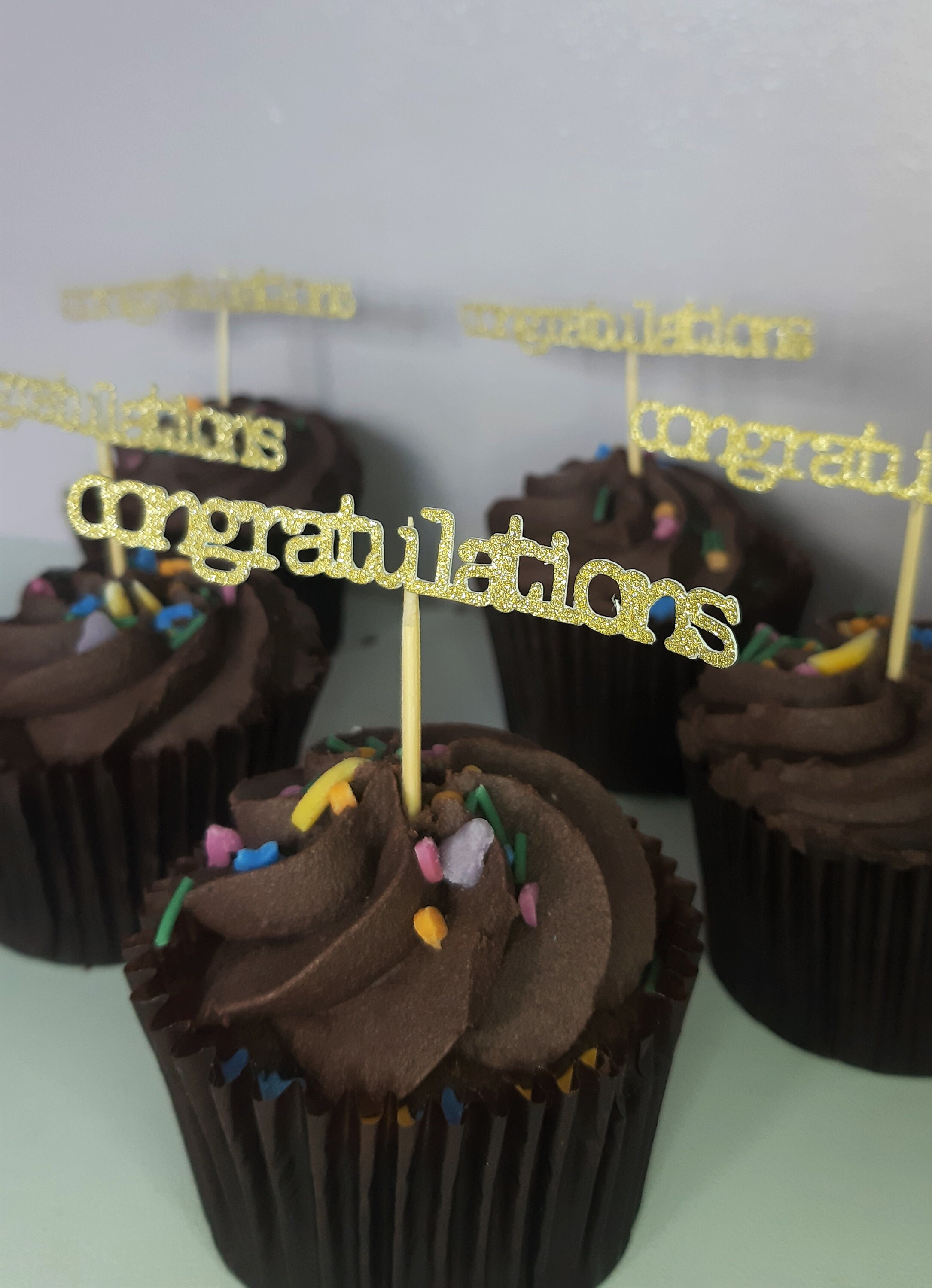 Cute congratulations Cupcake Toppers free UK - Etsy
