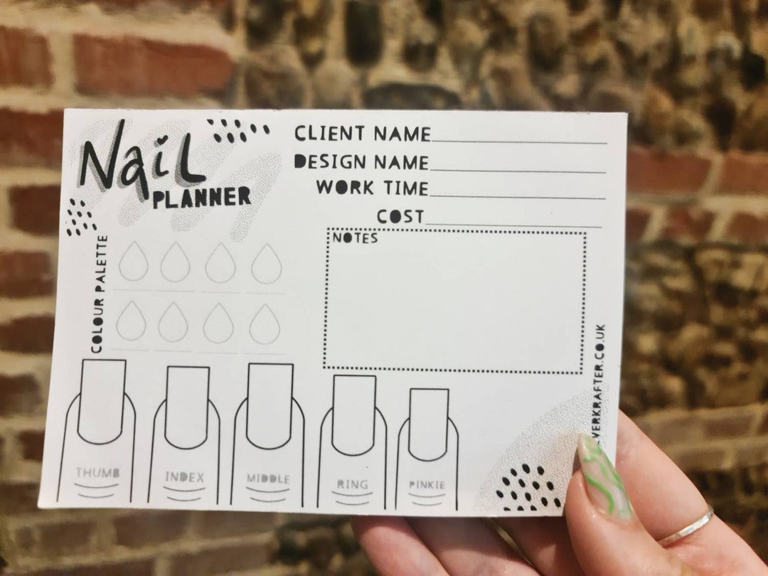 Nail Art Design Pad / Nail Art Planner - A6, 50 Sheets - Free UK ...