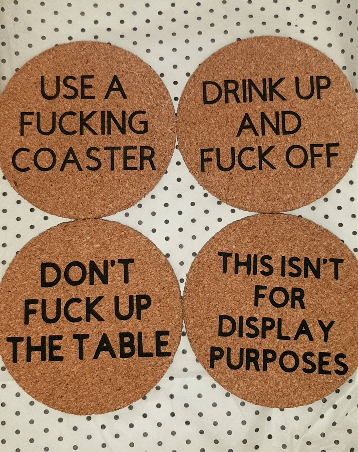 Rude Swearing Cork Coasters Home Decor / House Warming Gift - Etsy UK