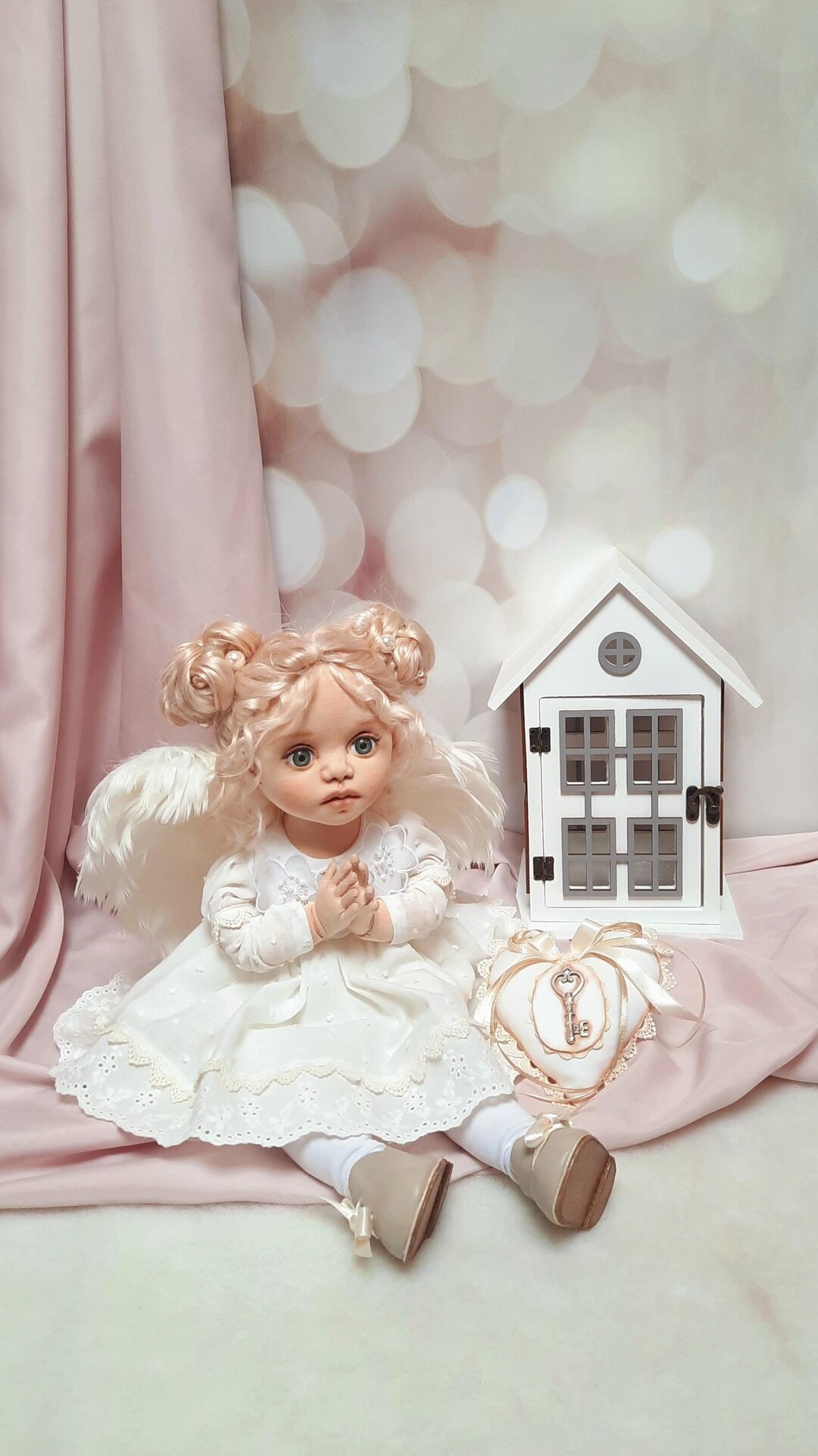 Rag Angel Doll White Angel Textile Doll OOAK Guardian Angel Doll Art ...