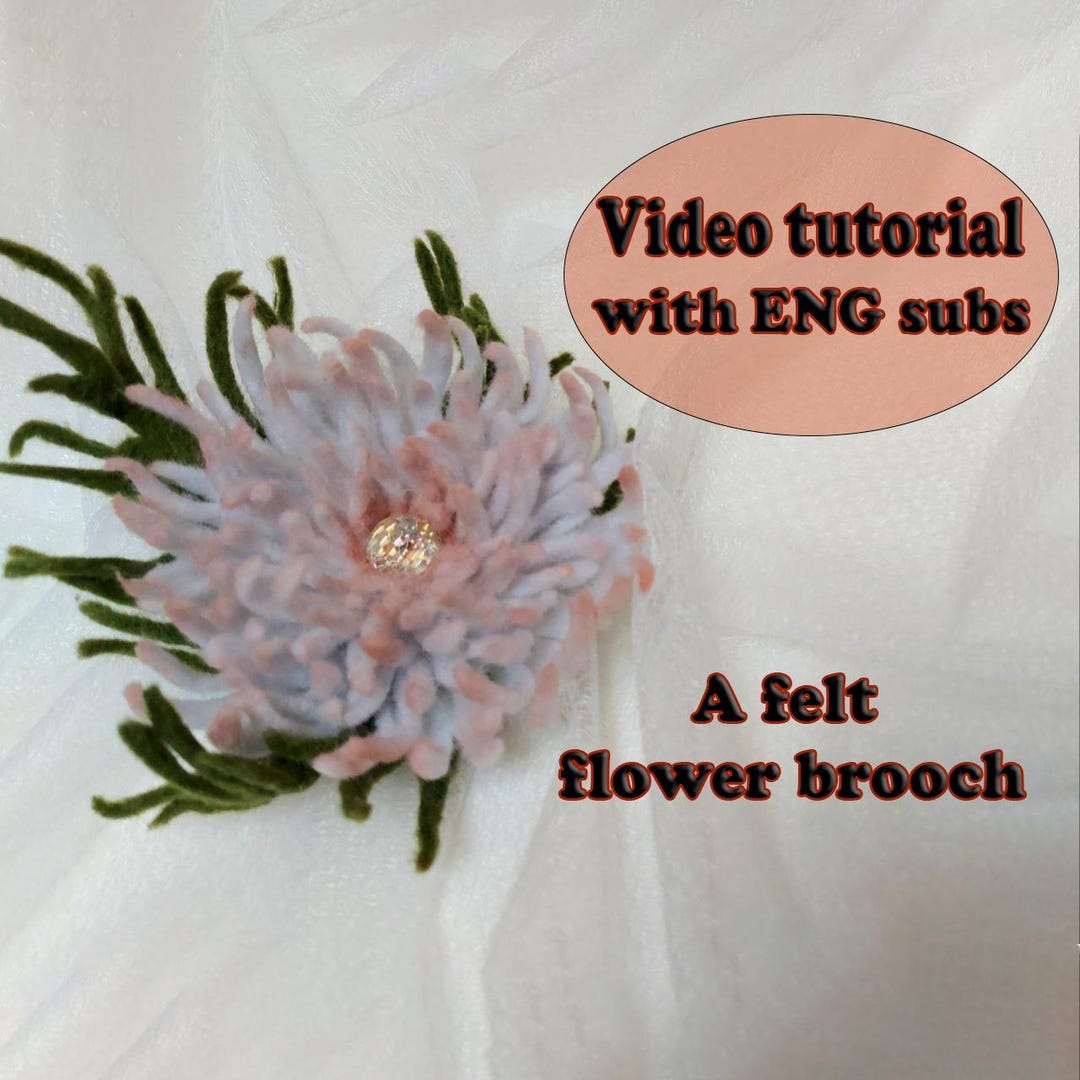 Felt Flower Brooch Tutorial DIY Felt Flower Pin Handmade Brooch Video ...