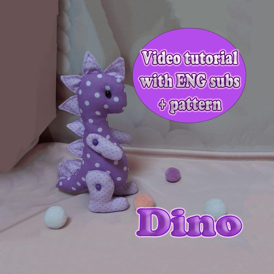 Dinosaur Pdf Pattern With Pattern DIY VIDEO Sewing Toys Dino Sewing ...