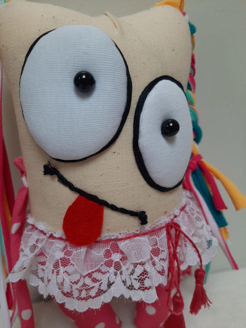 Handmade OOAK Creepy Cute Art Doll Handmade Fabric Monster Whimsical ...