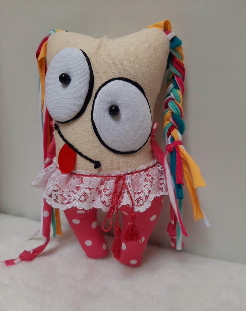 Handmade OOAK Creepy Cute Art Doll Handmade Fabric Monster Whimsical ...