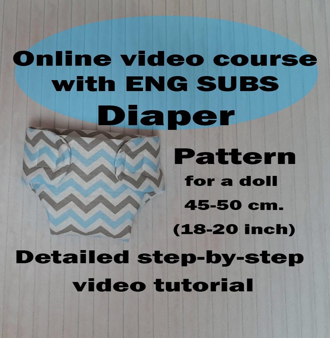 Video Course Sewing Diapers Pattern for Doll Cloth Diaper for Doll ...