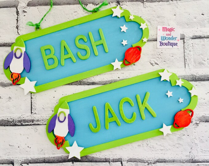Personalised Door Sign, Space Theme, Street Sign, Toy Story Decor ...