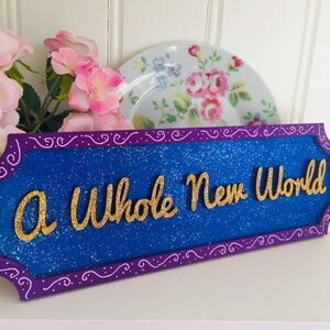 A Whole New World, Large Street Sign, Disney Reveal, Leaning Sign ...