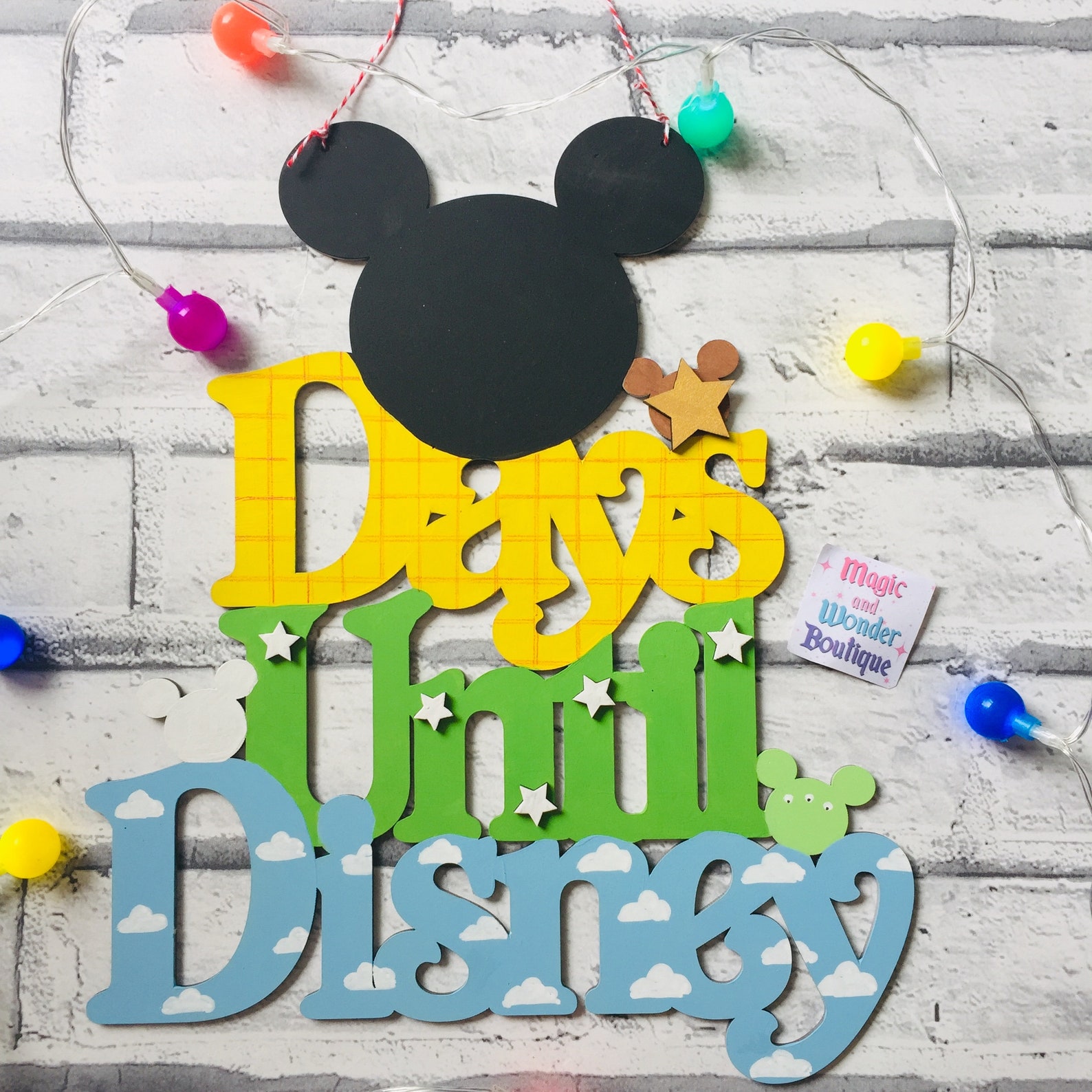 Days Until Disney Toys Alien Sherrif Glitter Hanging Sign | Etsy