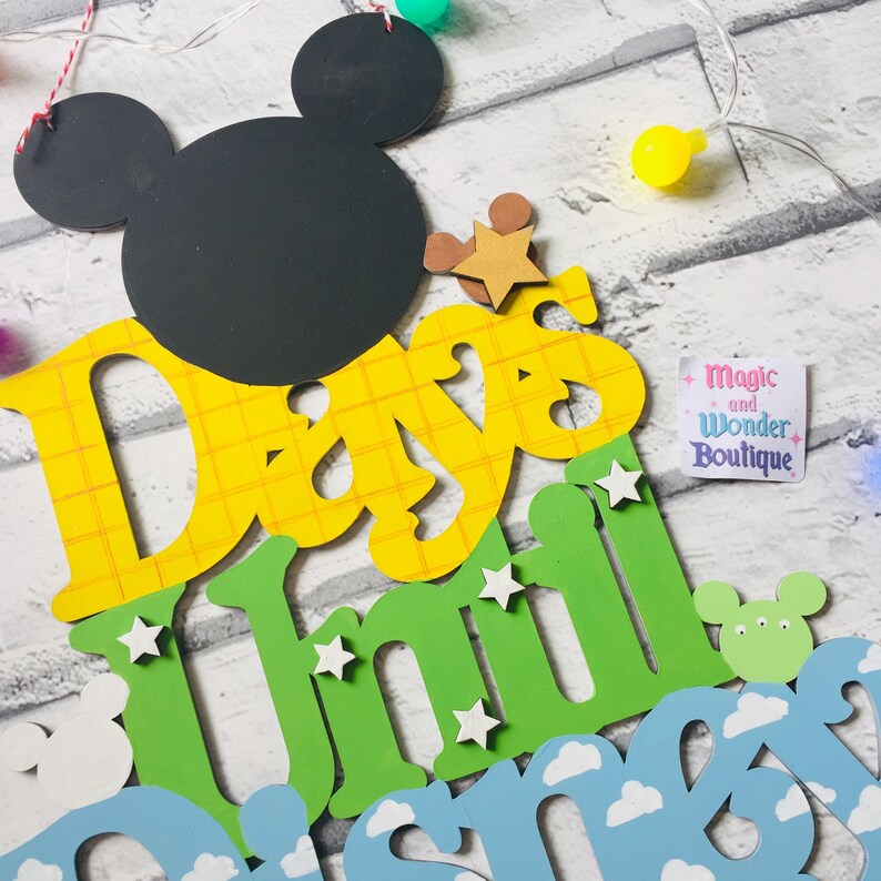 Days Until Disney Toys Alien Sherrif Glitter Hanging Sign | Etsy