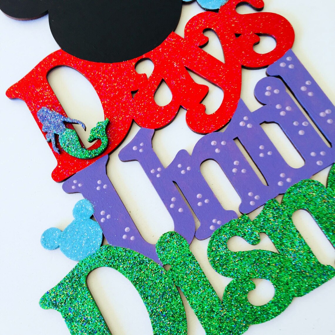 Days Until Disney Mermaid Glitter Hanging Sign Chalk - Etsy