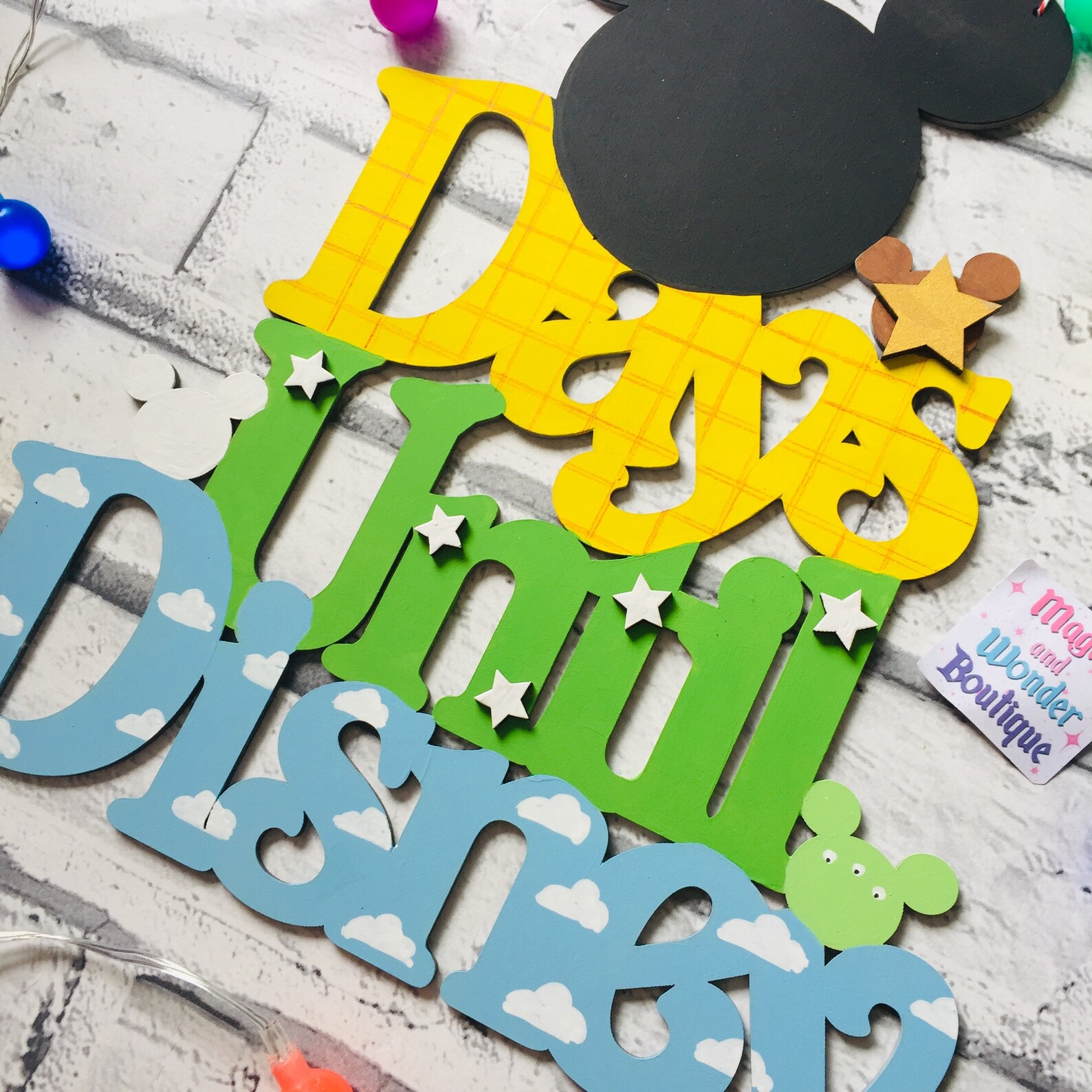 Days Until Disney Toys Alien Sherrif Glitter Hanging Sign | Etsy
