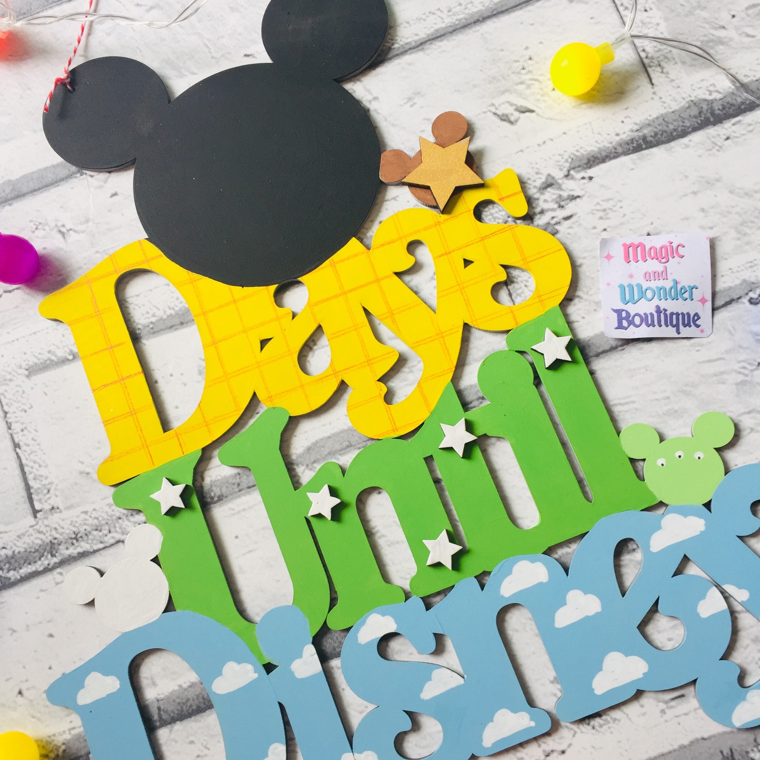 Days Until Disney Toys Alien Sherrif Glitter Hanging Sign | Etsy