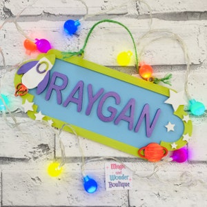 Personalised Door Sign, Space Theme, Street Sign, Toy Story Decor ...
