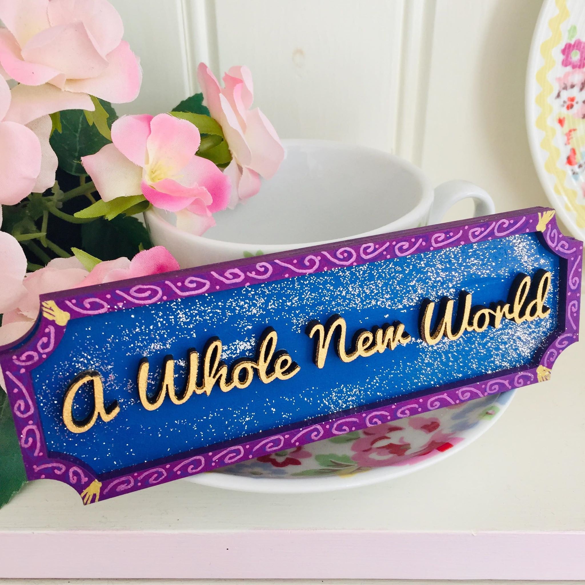 A Whole New World Mini Street Sign Disney Reveal Leaning | Etsy