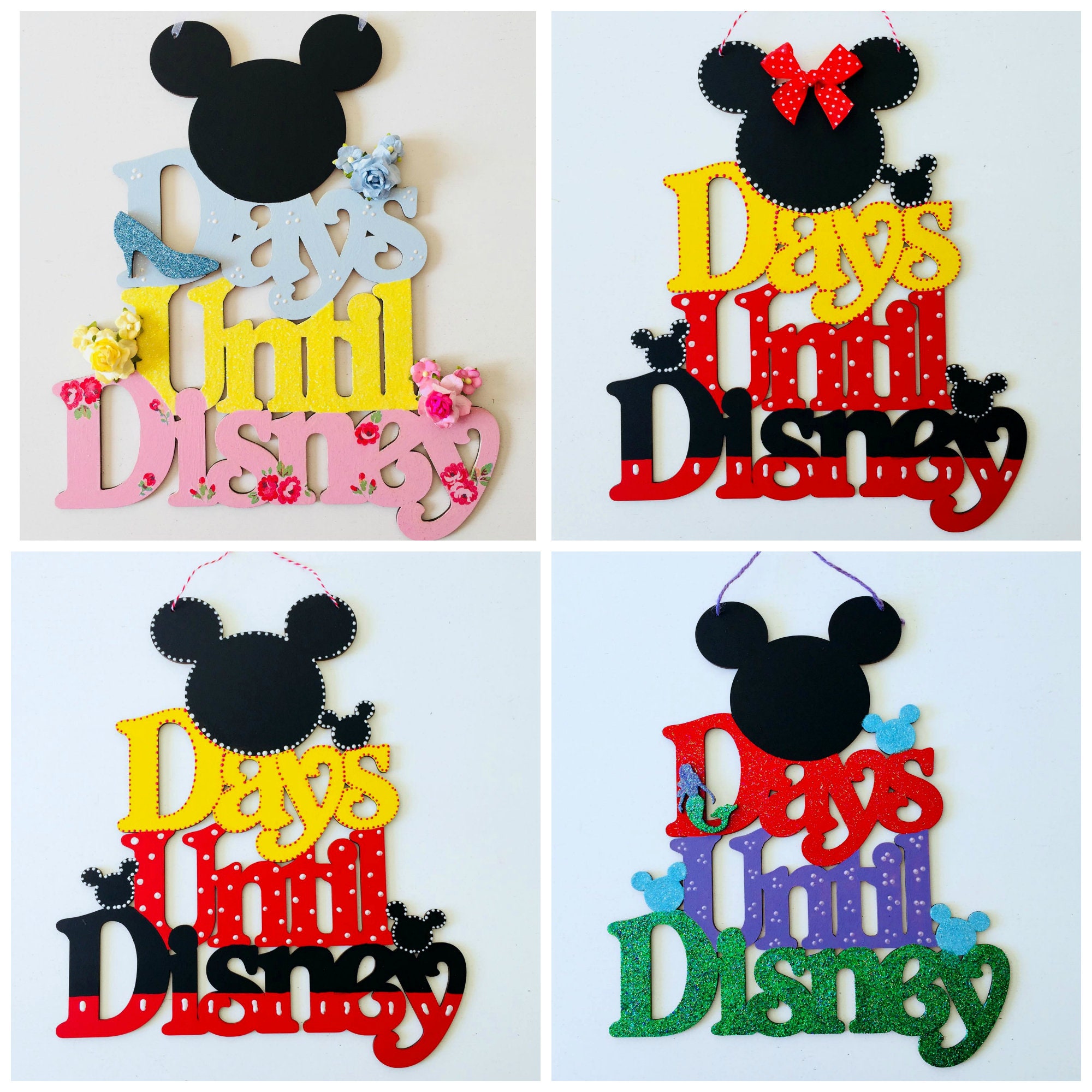 Days Until Disney Mermaid Glitter Hanging Sign Chalk - Etsy