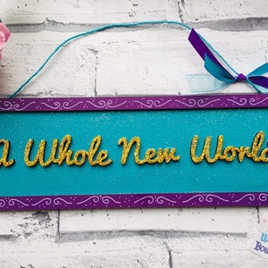 A Whole New World, Large Street Sign, Disney Reveal, Leaning Sign ...