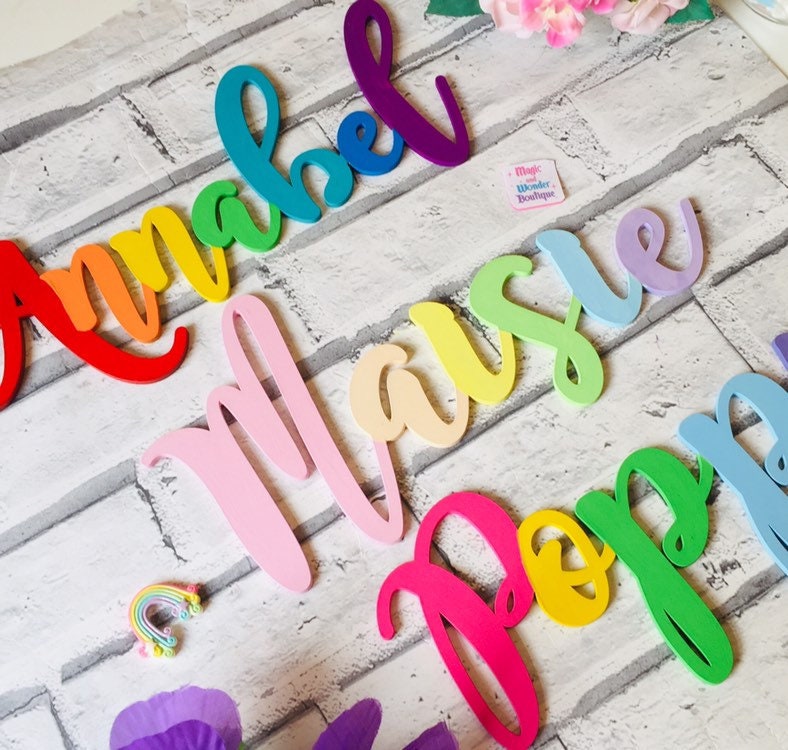 Large Rainbow Name Plaque Rainbow Word Personalised Name | Etsy