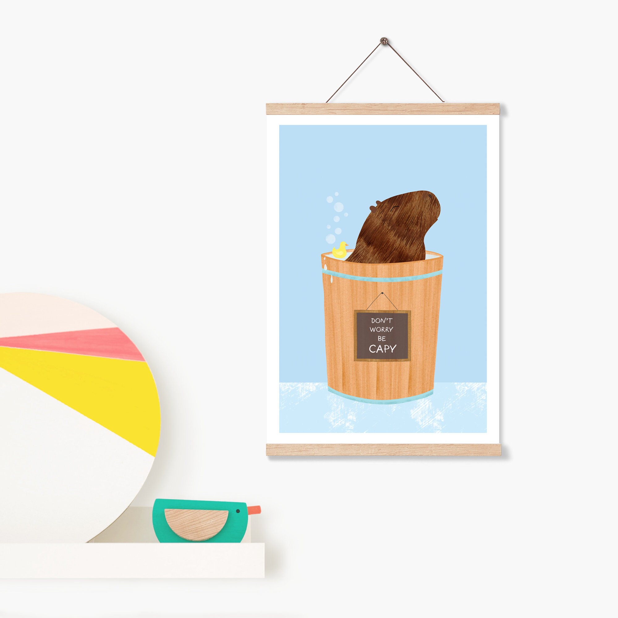 Happy Capybara Blue Art Print / Capybara Print / Capybara Gift - Etsy ...