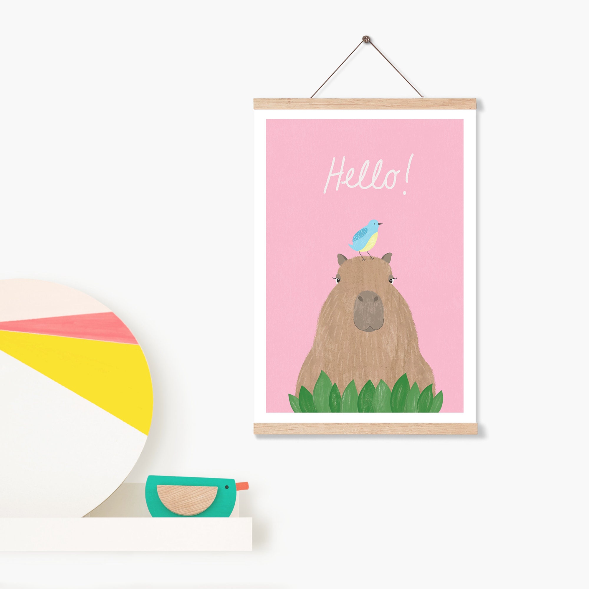 Hello Capybara Art Print / Capybara Print / Capybara Gift / Kids Wall ...