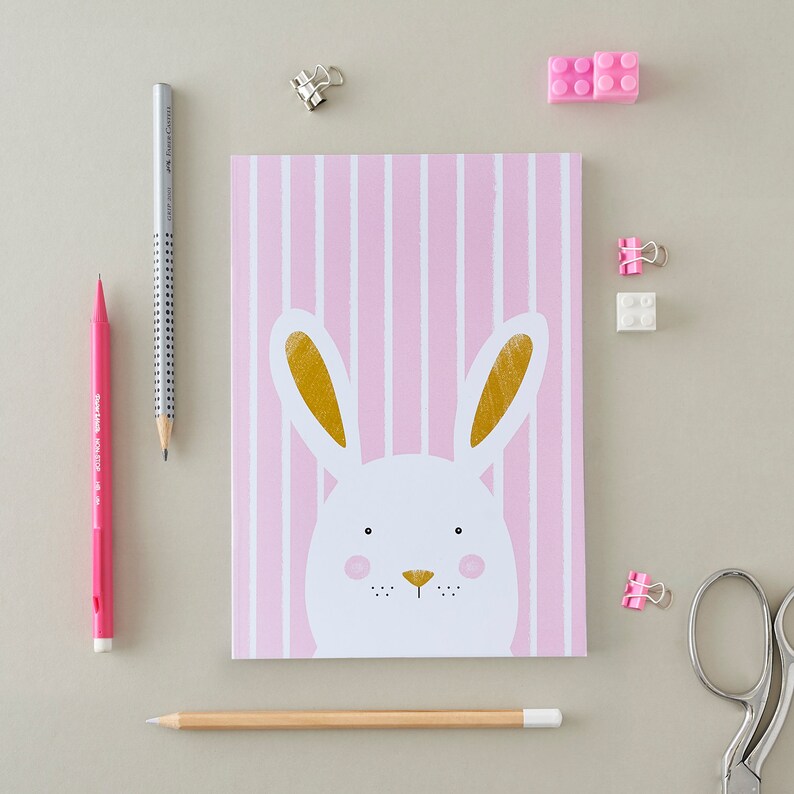 Pink Bunny A5 Notebook / Children's Notebook / Journal / Sketchbook ...