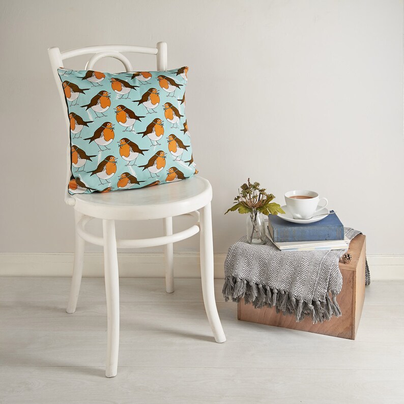 Robin Cushion / Bird Cushion / Cushion Cover / Decorative - Etsy