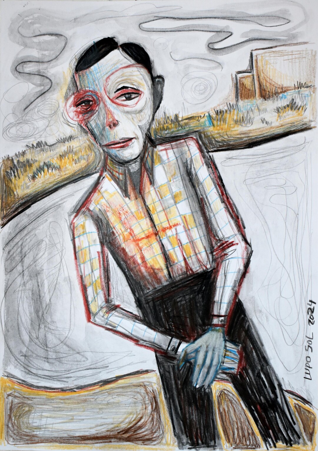 Portrait Drawing of an Ordinary Man on A4 Paper by Lupo Sol - Etsy