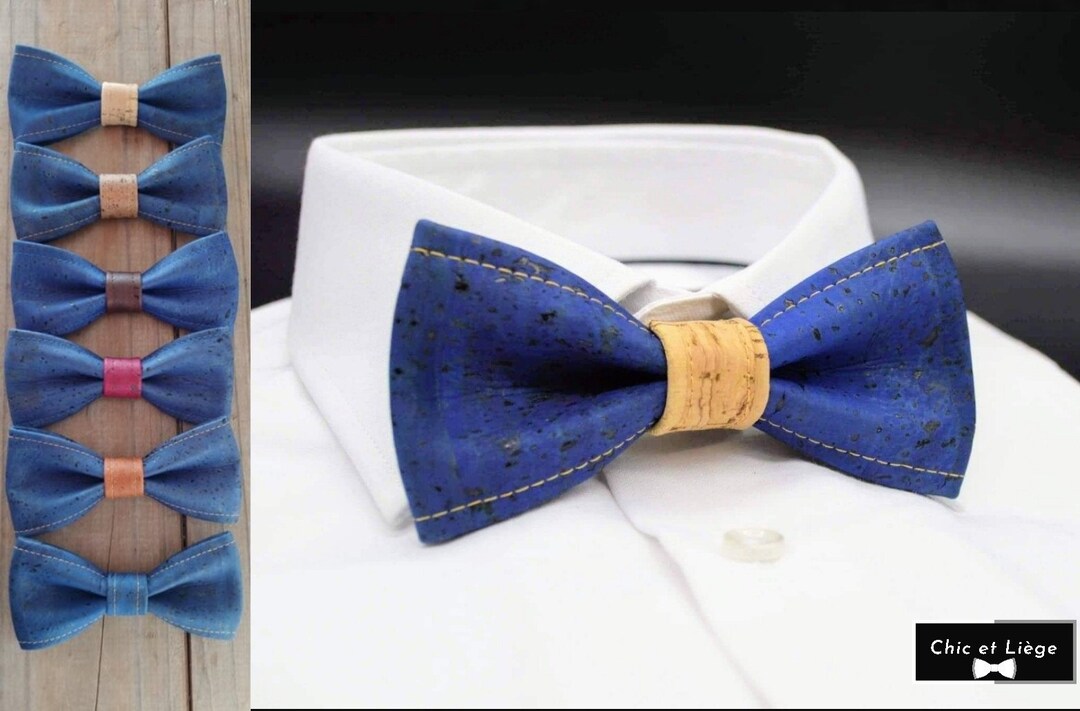 Pajarita de corcho azul para adulto - Etsy España