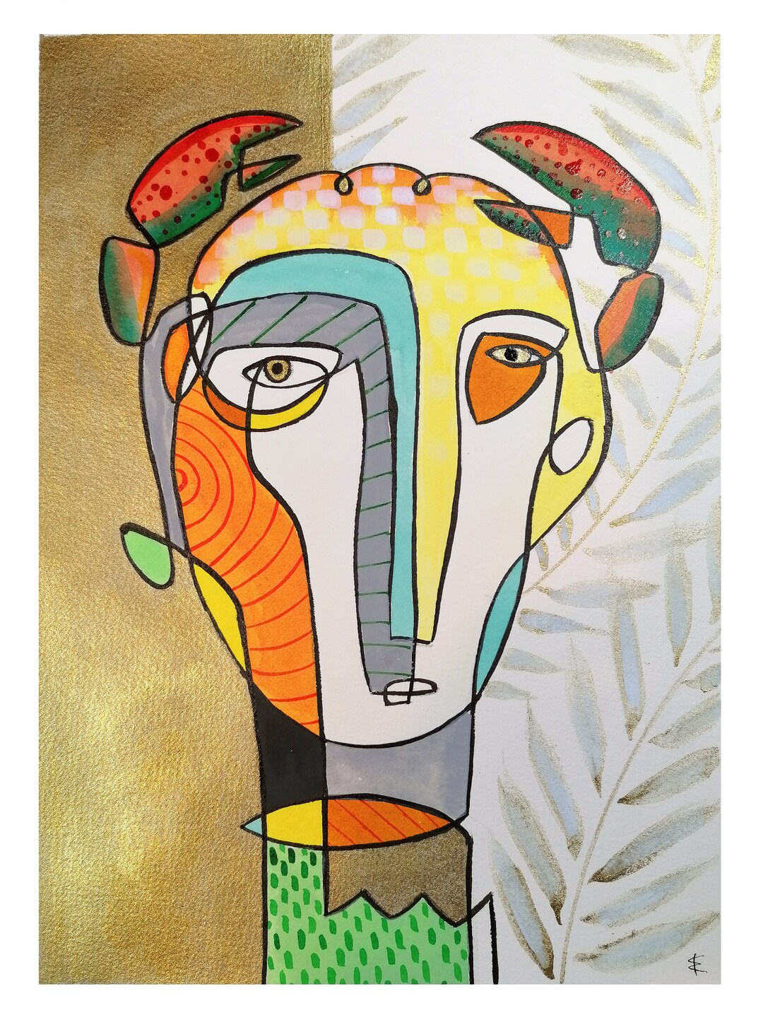 Painting of Julius Caesar, Sign of Cancer, Picture Hand Painted With ...