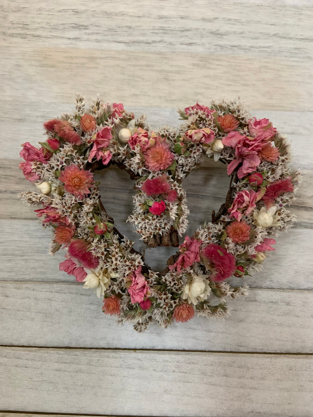 Dried Flower Heart Wreath - Etsy