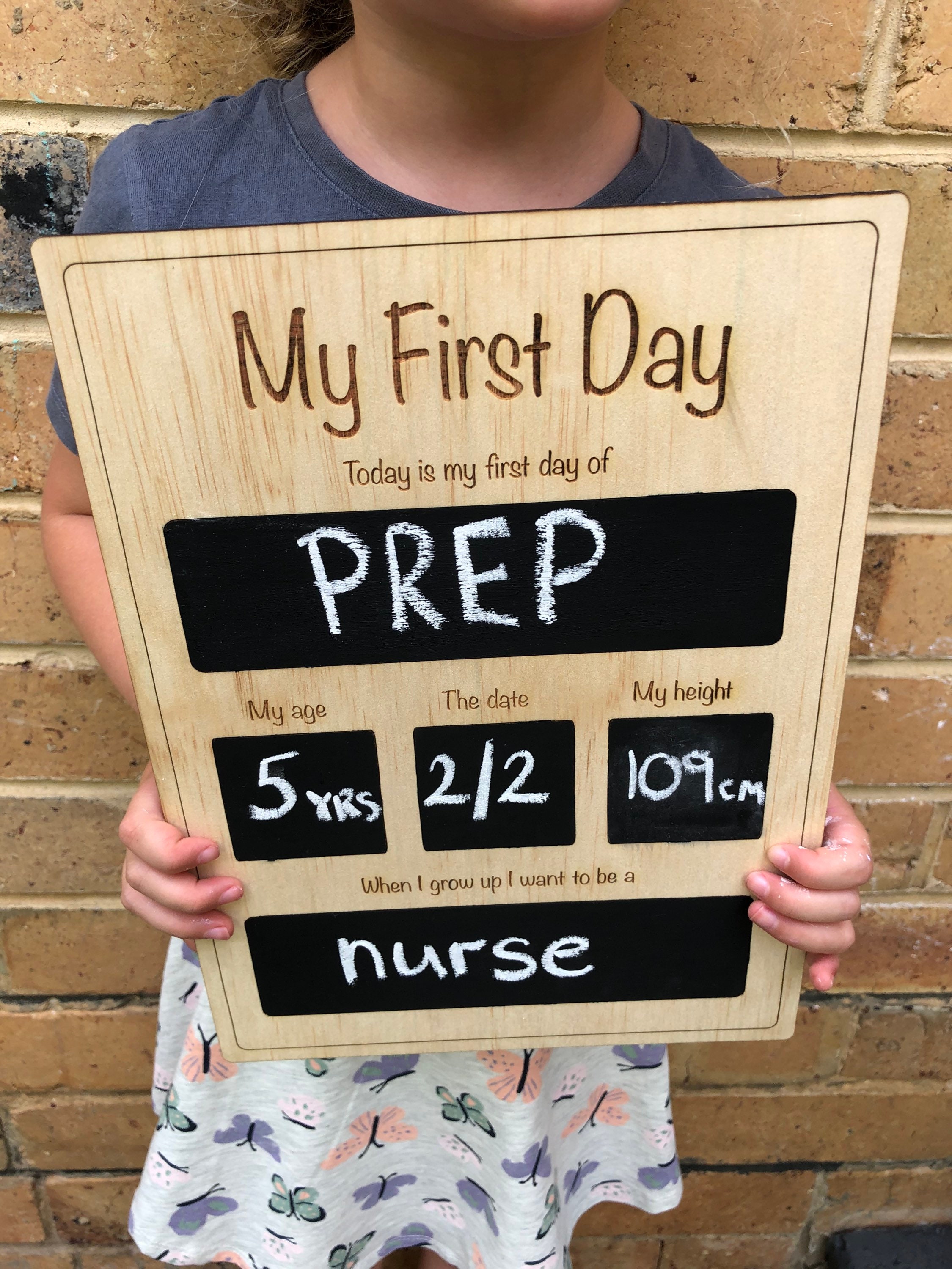 First Day Board - First Day of School Kinder Daycare Sign - Memory ...