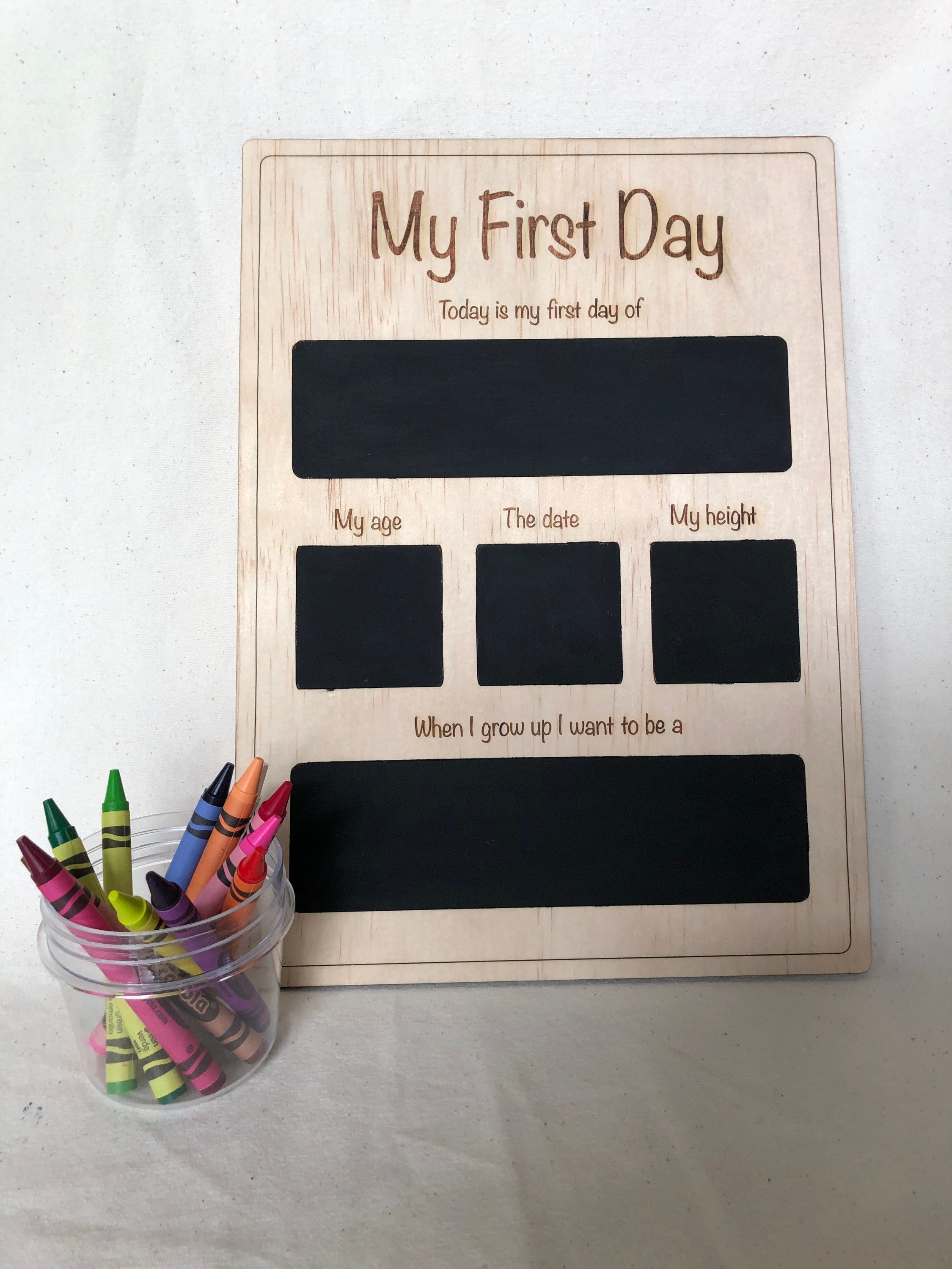 First Day Board - First Day of School Kinder Daycare Sign - Memory ...