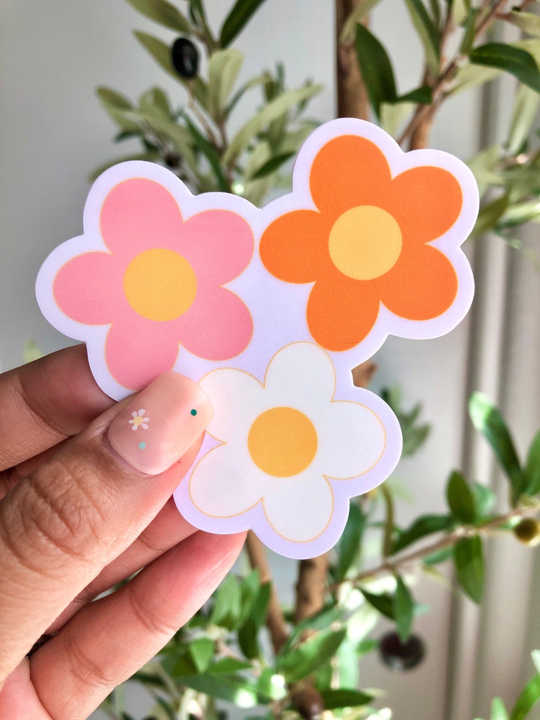 Daisy Bunch Sticker Three Daisies - Etsy