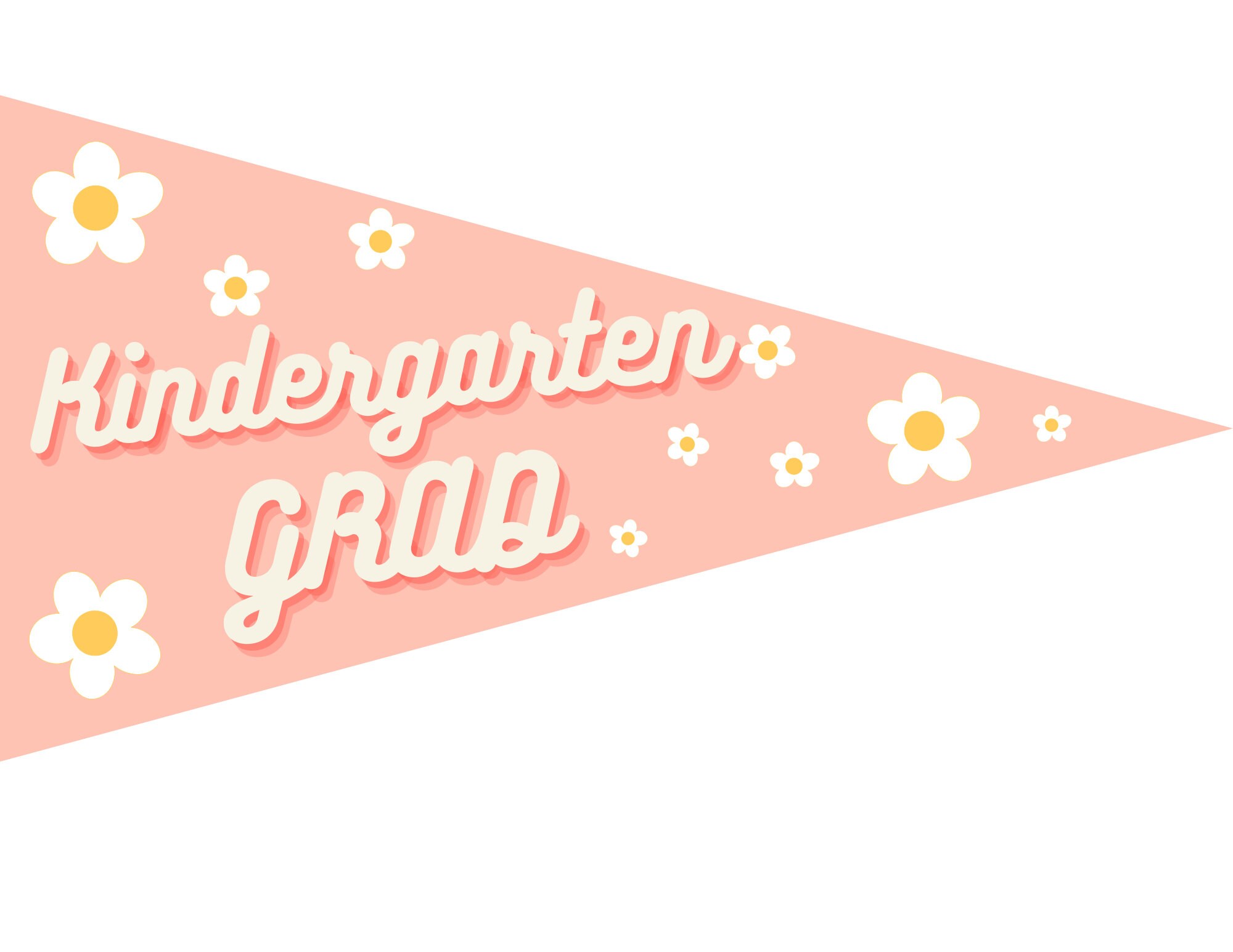 Kindergarten Grad Pennant Flag PRINTABLE - Etsy