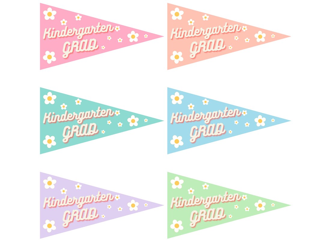 Kindergarten Grad Pennant Flag PRINTABLE - Etsy