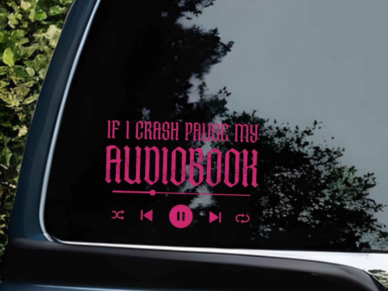 Pause My Audiobook Car Decal, UV DTF 3D Permanent Sticker, Booklover ...