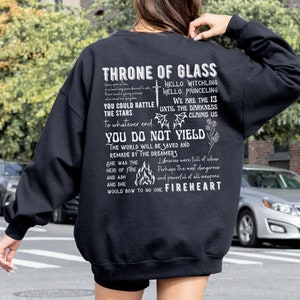 Throne of Glass Sweatshirt, OFFICIALLY LICENSED Sarah J Maas Merch TOG ...