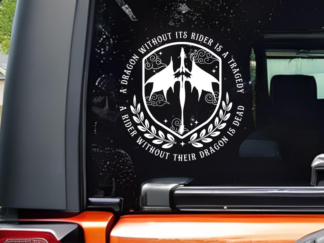 Fourth Wing Car Window Decal, UV DTF 3D Sticker, Rebecca Yarros Iron ...