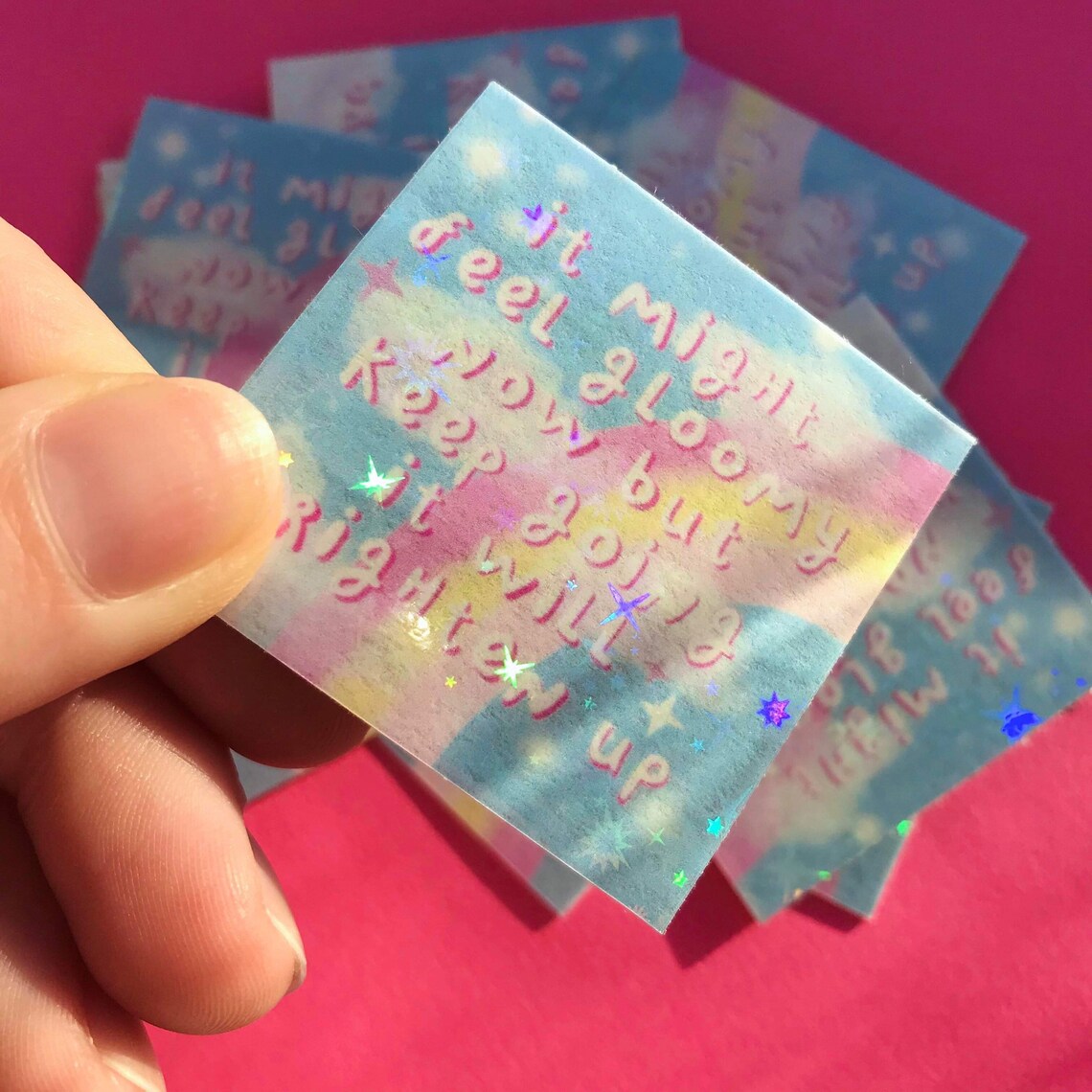 Holographic Glossy Stickers | Etsy