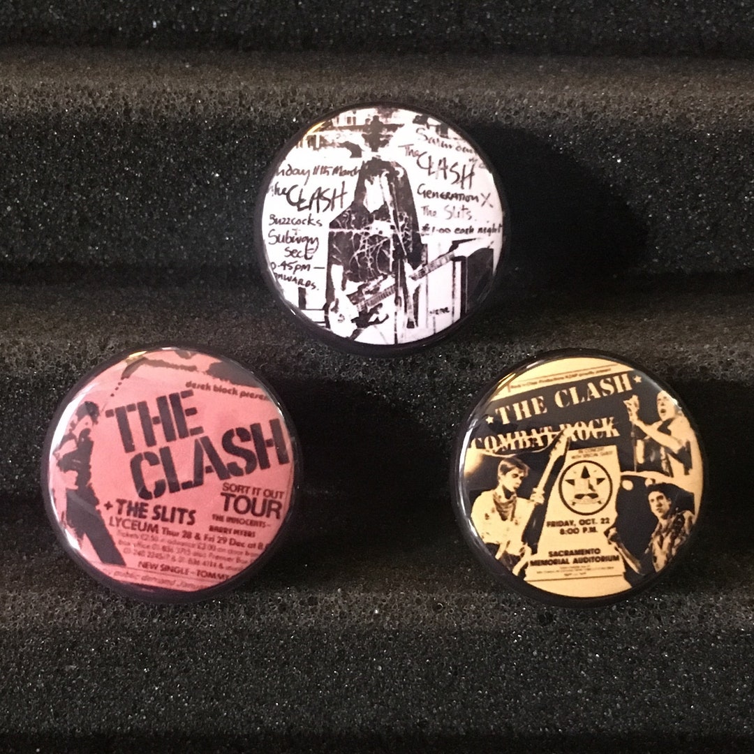 The Clash Button Pin Badge Poster Show Flyer UK Punk Rock Tour (set of ...