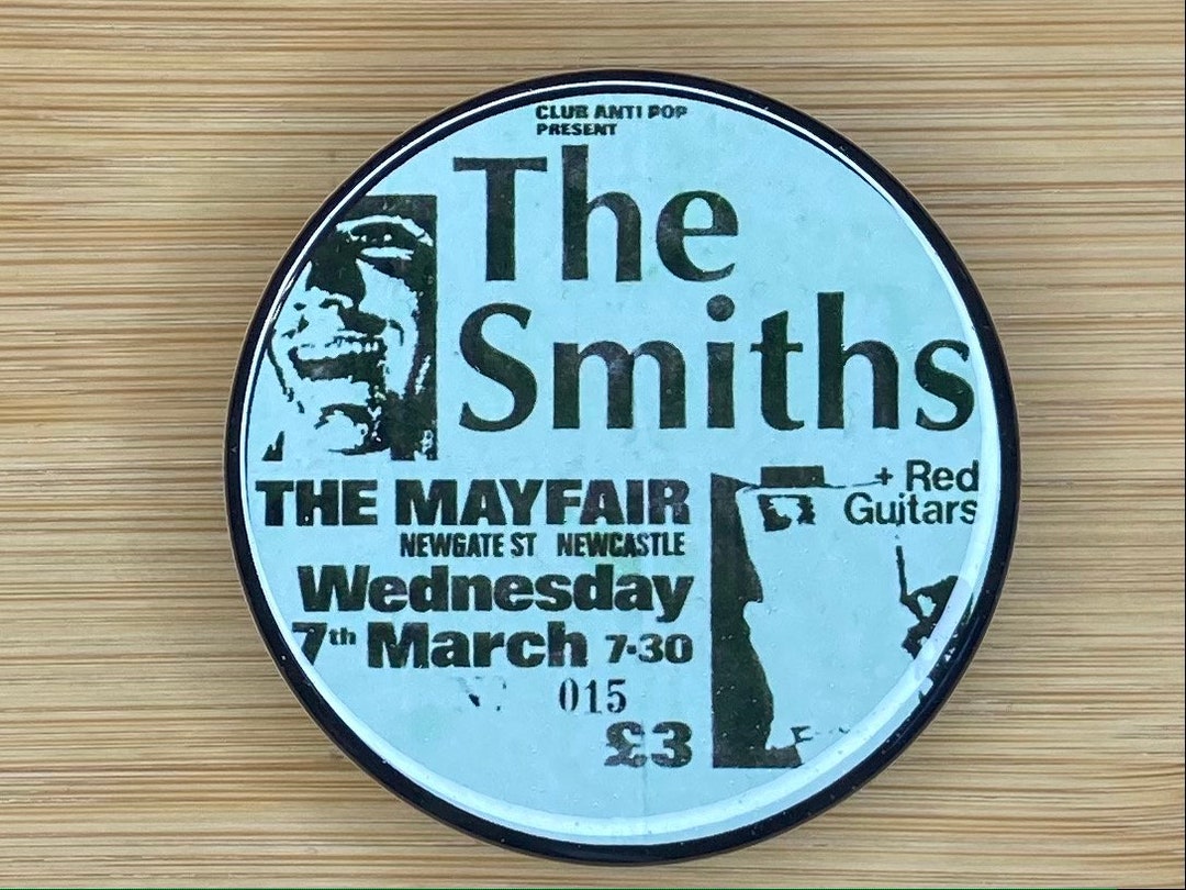 THE SMITHS Concert Ticket Stub Button Badge Newcastle 1984 UK Tour Pin ...