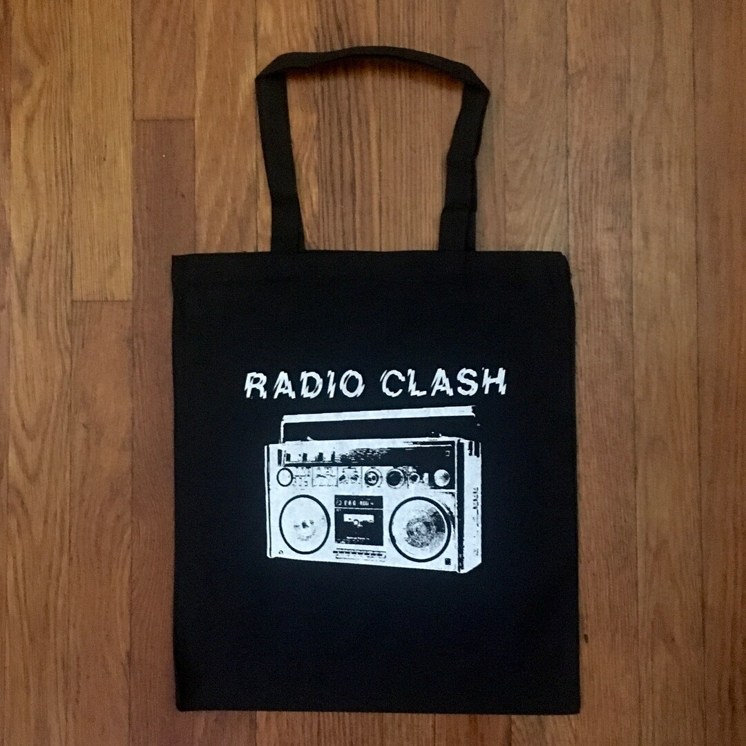 Radio Clash Boombox Tote Bag Hand Screened Retro UK Punk Shopping ...