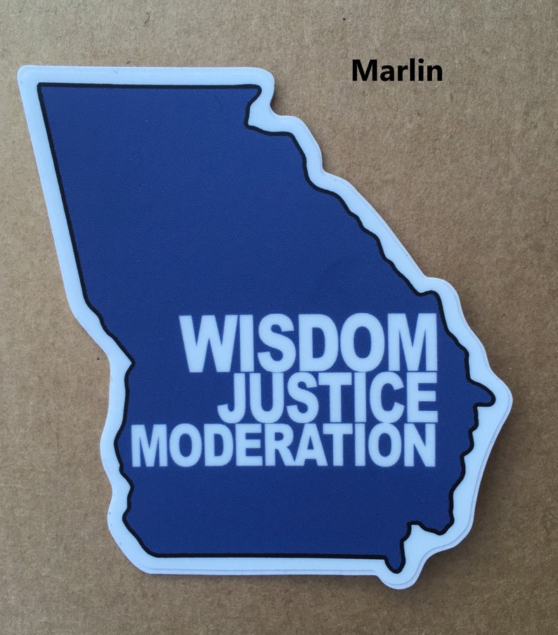 Wisdom Justice Moderation Georgia Sticker - Etsy