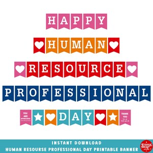 HR Professional Day Printable Banner, HR Day Decor, HR Appreciation ...