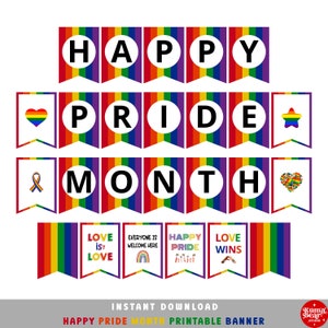 Pride Month Banner Printable Digital, Happy Pride Month Decor, Pride ...