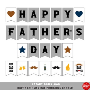 Fathers Day Banner Printable, Father's Day Decor, Happy Father's Day ...
