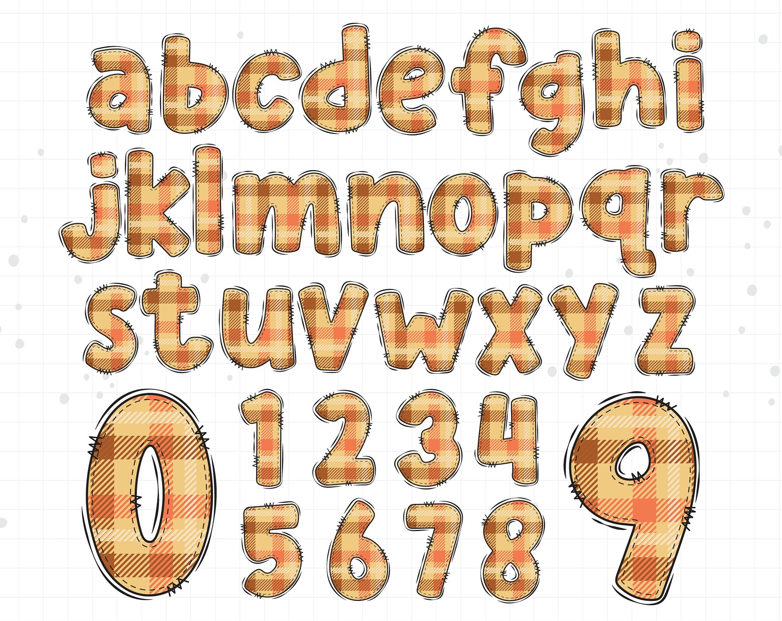Autumn Plaid Alphabet Letters Bundle PNG Files Fall - Etsy