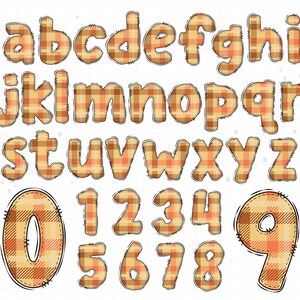 Autumn Plaid Alphabet Letters Bundle PNG Files, Fall Sublimation ...