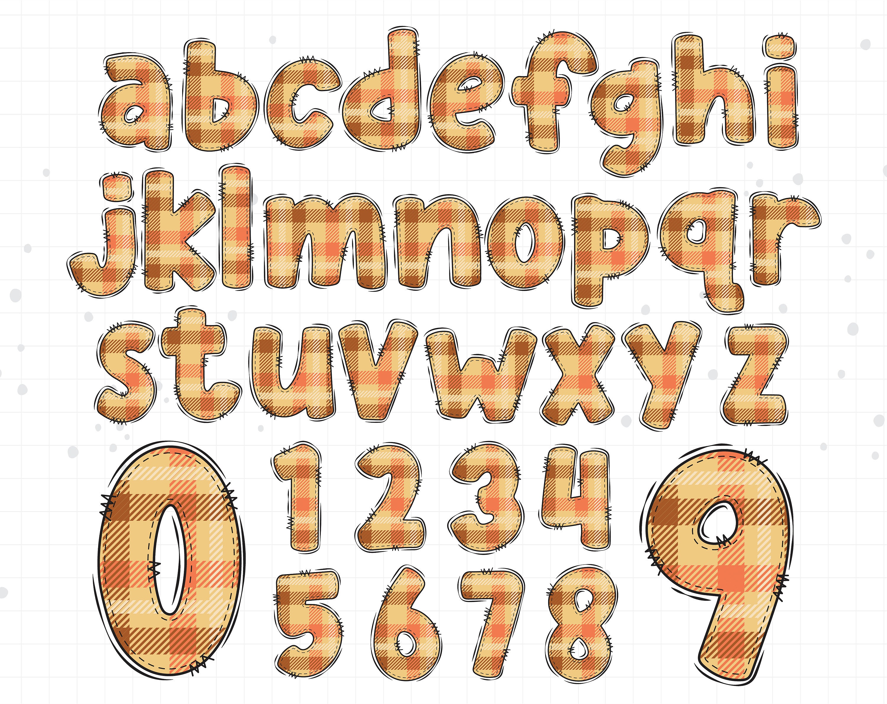 Autumn Plaid Alphabet Letters Bundle PNG Files Fall - Etsy