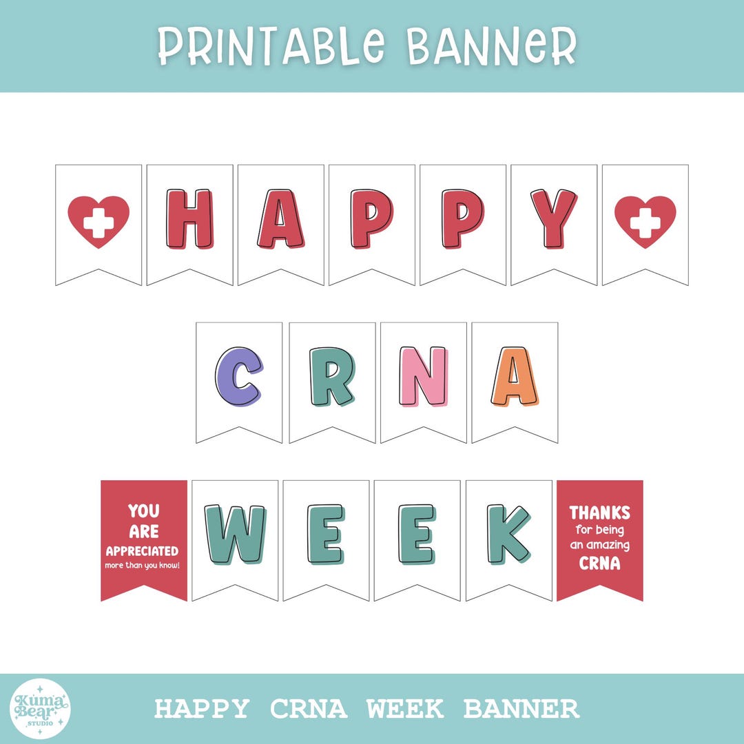 CRNA Week Banner Printable, Nurse Anesthetists Week Printable ...
